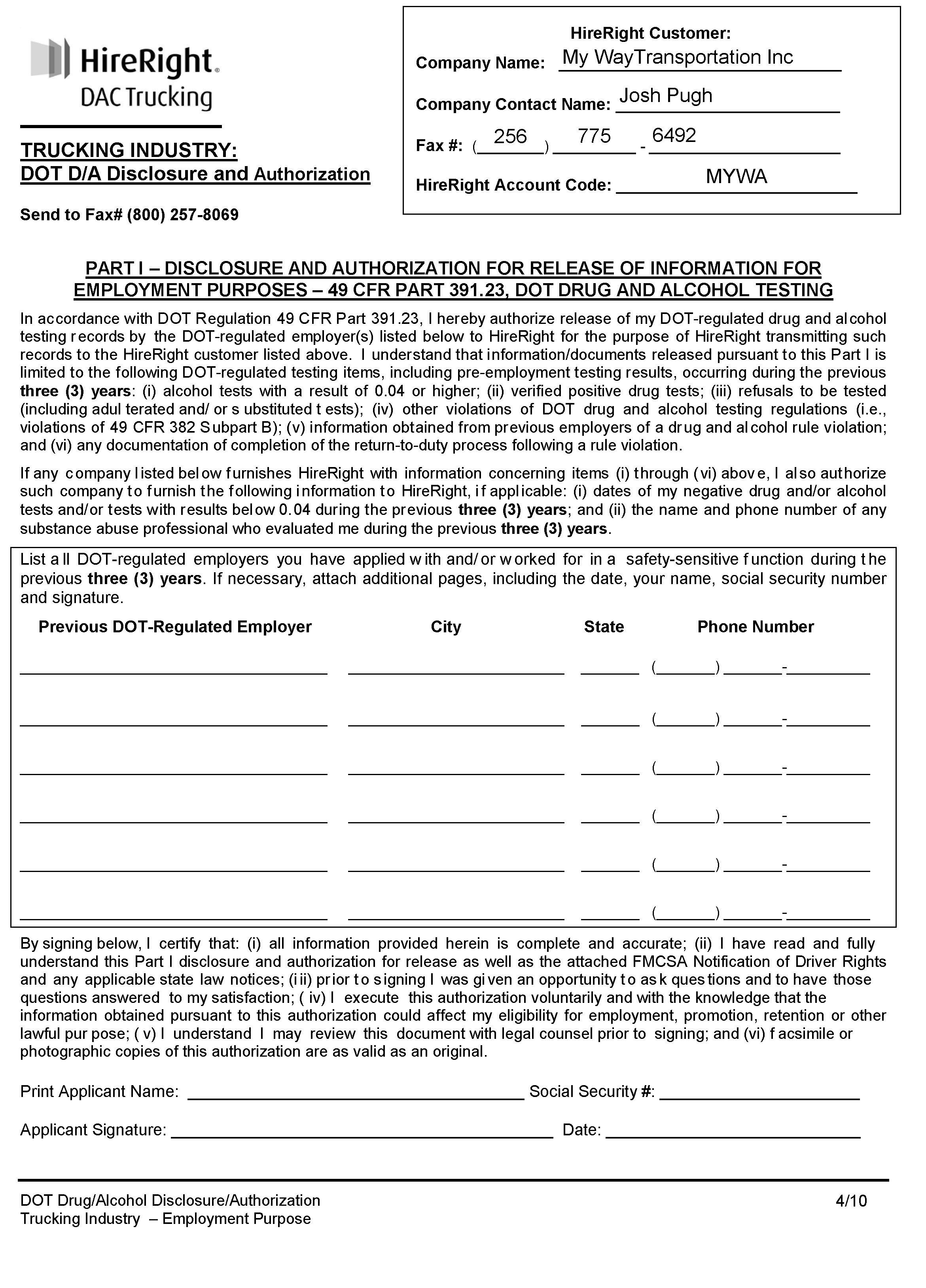 Safety & Recruiting | Myway Transportation, Inc.